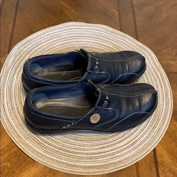Clarks | Shoes | Clarks Womens Dark Blue Leather Shoes | Poshmark
